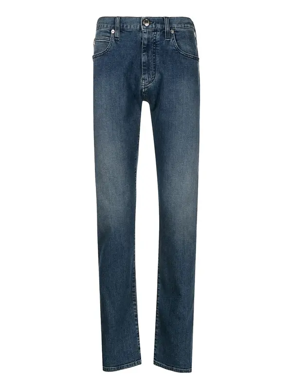 Emporio Armani Straight-leg Twill Jeans - Blue