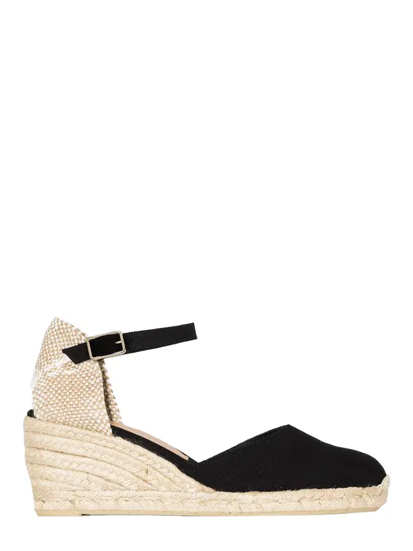 CastaÑer Carol 60mm Espadrille Wedges - Black
