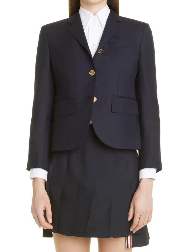 Thom Browne High Armhole Wool Jacket - Navy