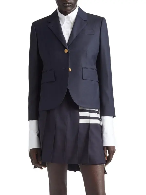 Thom Browne High Armhole Wool Jacket - Navy
