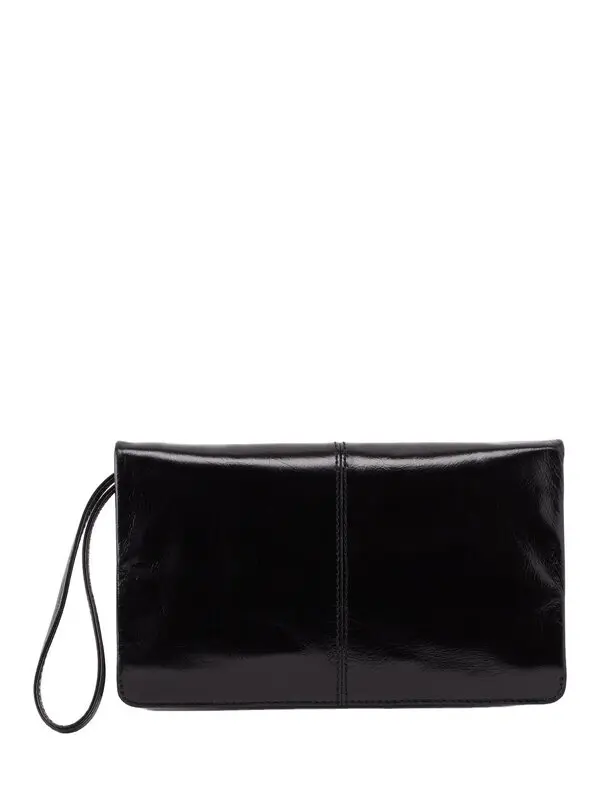 Hobo Leather Zip Clutch - Black