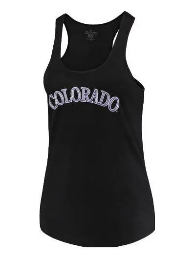 SOFT AS A GRAPE Colorado Rockies Racerback Tank Top - Black