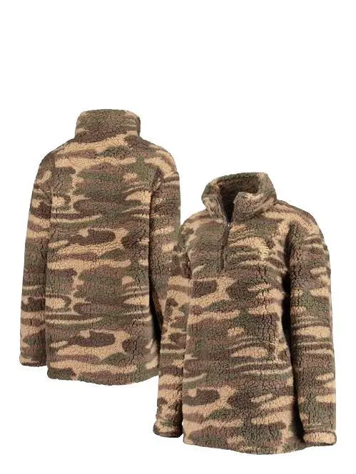 G-III 4HER BY CARL BANKS San Francisco Giants Sherpa Quarter-zip Jacket - Camo