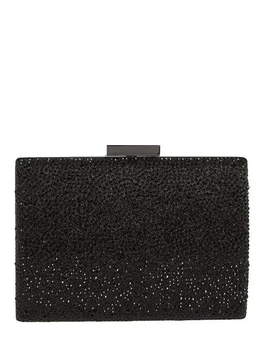 OLGA BERG Gabby Crystal Clutch - Black