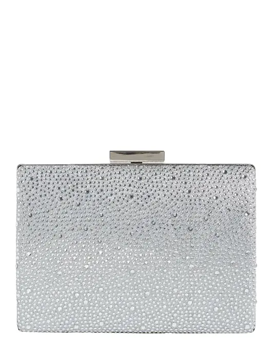 OLGA BERG Gabby Crystal Clutch - Silver
