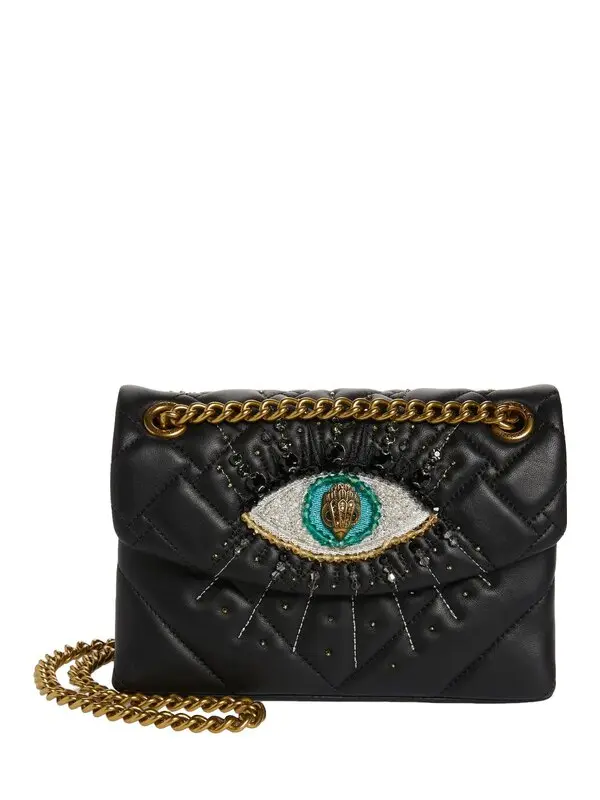 Kurt Geiger Mini Kensington Eye Quilted Leather Crossbody Bag - Black