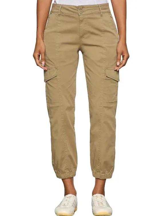 Sanctuary Rebel Crop Stretch Cotton Cargo Pants - Covert Gre