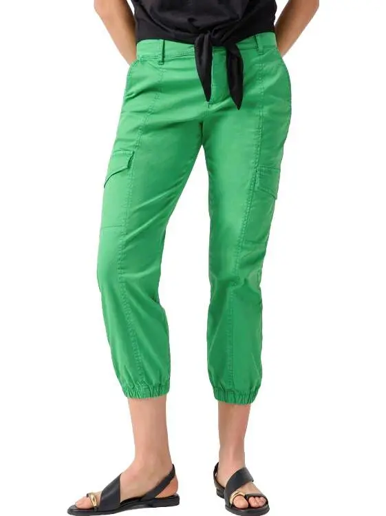 Sanctuary Rebel Crop Stretch Cotton Cargo Pants - Green Goddess