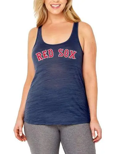 SOFT AS A GRAPE Boston Red Sox Swing For The Fences Racerback Tank Top - Navy