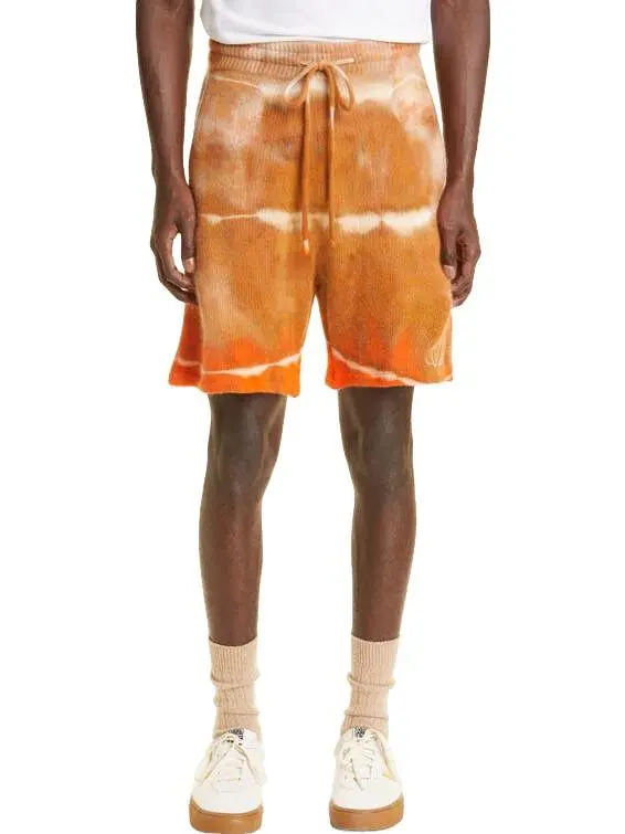Amiri Tie-dye Cashmere And Wool Shorts - Orange