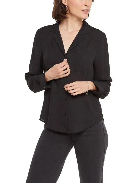 NYDJ Gabrielle Georgette Blouse - Black