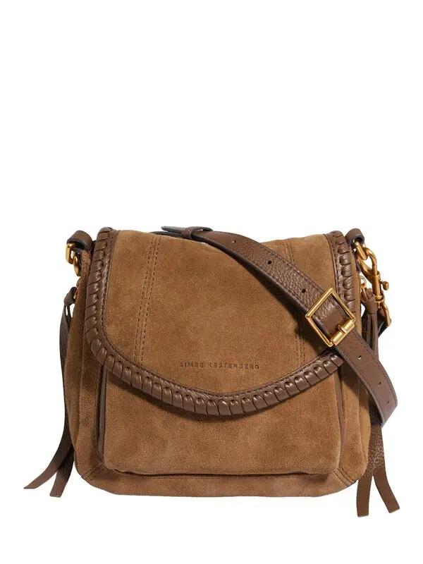 AIMEE Mini Convertible Leather Crossbody Bag - Coffee Suede