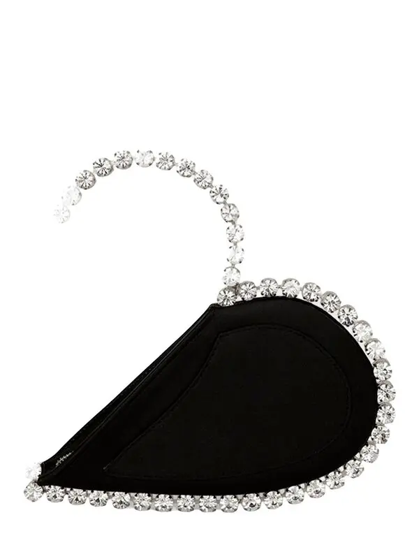 L’ALINGI Love Crystal Top Handle Clutch - Black