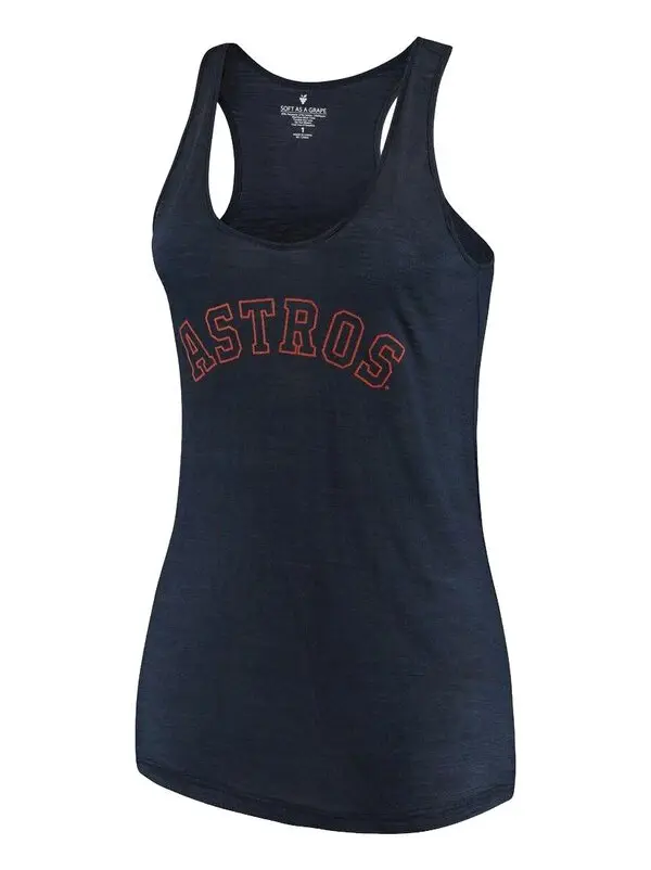 SOFT AS A GRAPE Houston Astros Racerback Tank Top - Navy