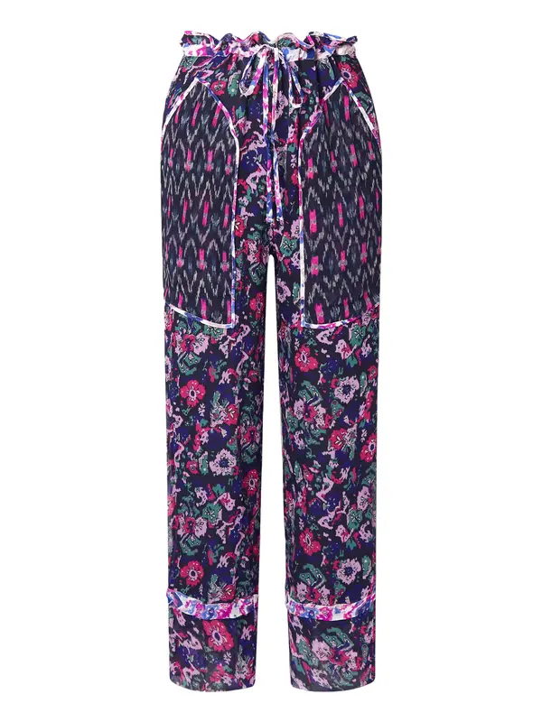 MARANT ETOILE Ryama Floral-print Straight-leg Pants - Purple