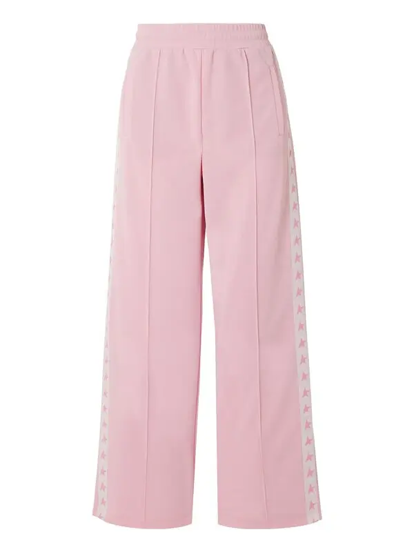 GOLDEN GOOSE Webbing-trimmed Piqué Track Pants - Pink