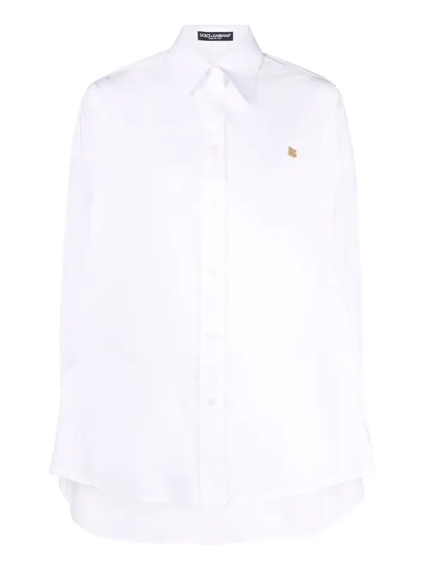 Dolce & Gabbana Logo-plaque Oversized Shirt - White