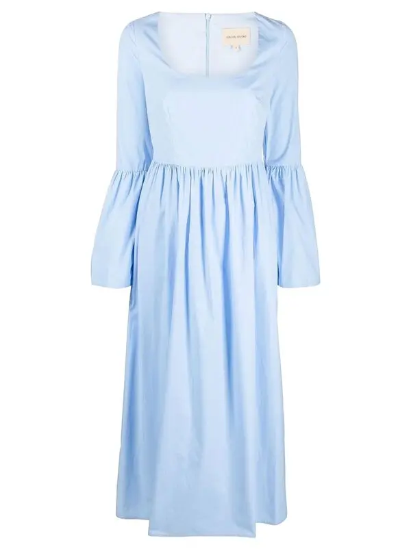 Loulou De Saison Long-length Flared-cuff Dress - Blue