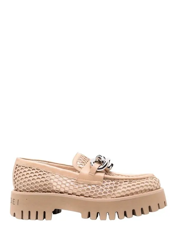 Casadei Chain-trimmed Platform Loafers - Neutrals