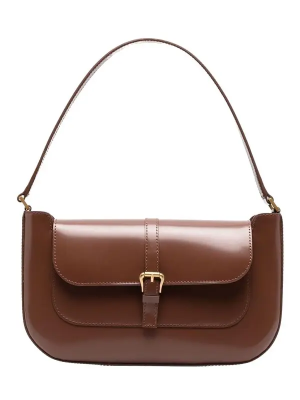 By Far Flap Detail Shoulder Bag - Brown