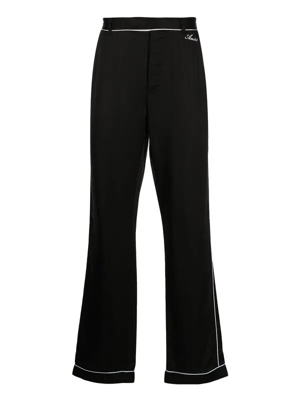 Amiri Straight-leg Satin Trousers - Black