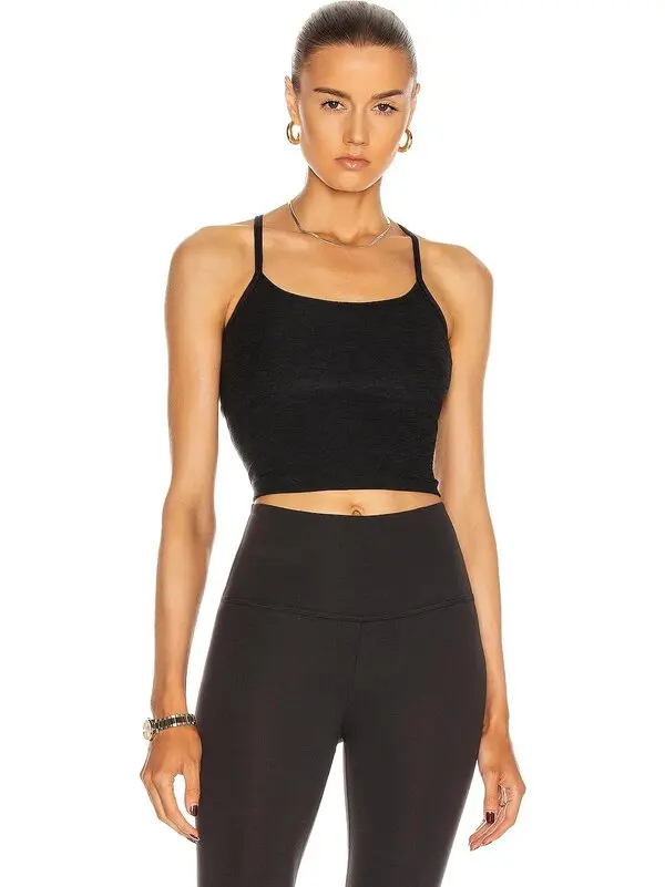 Beyond Yoga Spacedye Slim Racerback Cropped Tank Top - Darkest Night