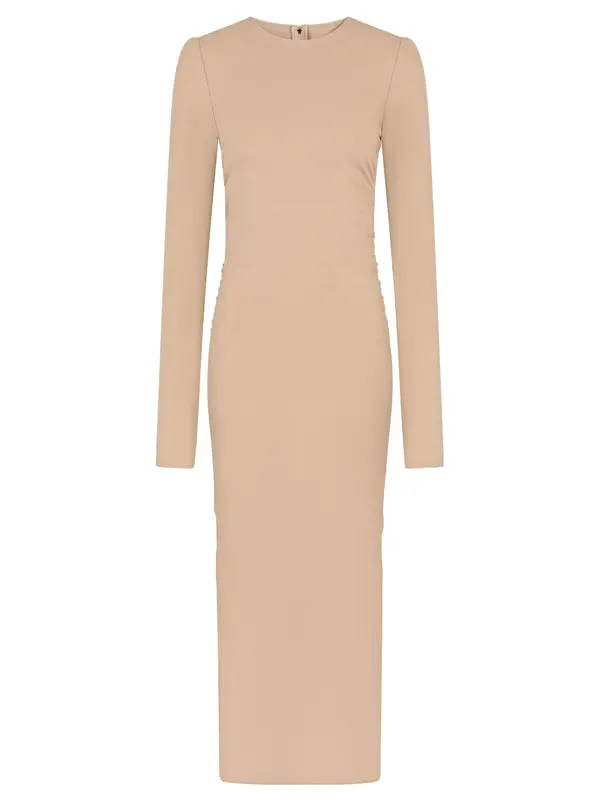 Dolce & Gabbana Draped Detail Midi Dress - Neutrals