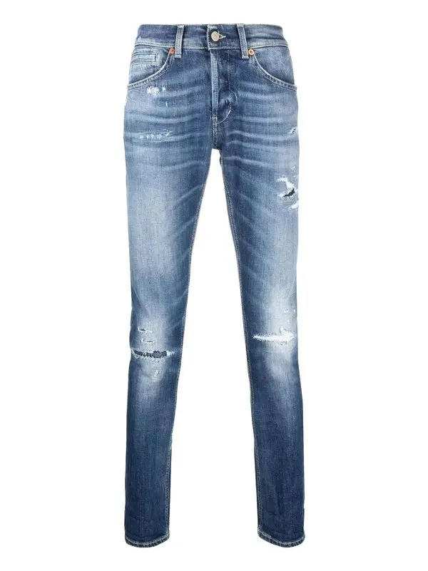 DONDUP George Distressed Organic Cotton Jeans - Blue