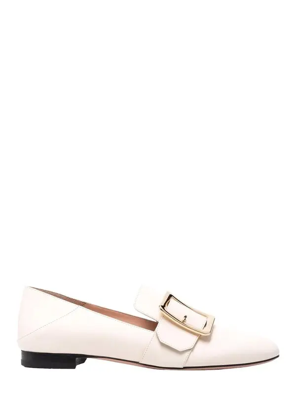 Bally Janelle Buckle-detail Leather Loafers - Neutrals