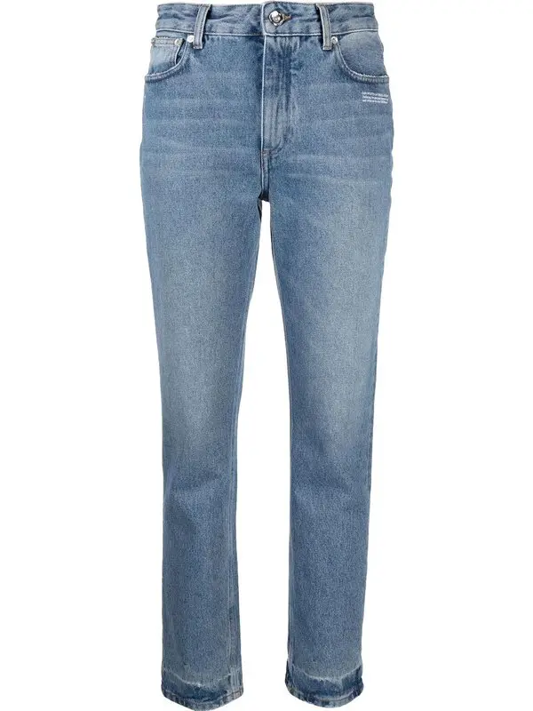 Off-White Faded-effect Skinny Jeans - Blue
