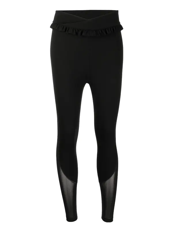 ONEFIFTEEN X Beyond The Radar Ruffle-trim Sports Leggings - Black