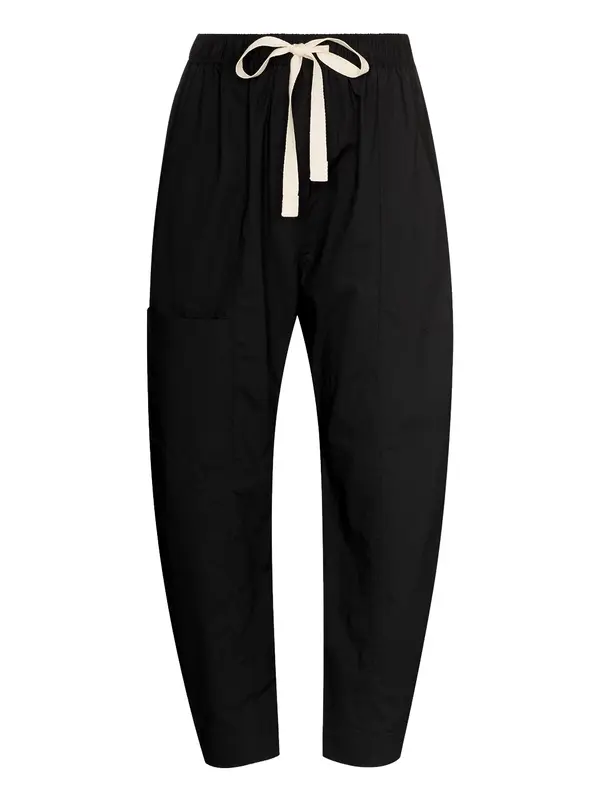 LEE MATHEWS Drawstring Cropped Trousers - Black