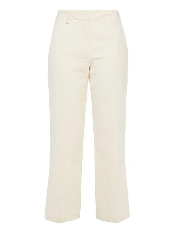 Vanessa Bruno Nastia Cropped Cotton Bootcut Pants - Ivory