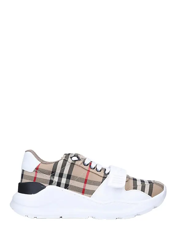 Burberry Vintage Check Canvas Trainers - Blk/beige