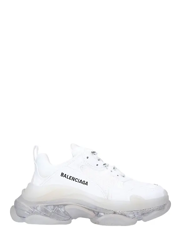 Balenciaga Triple S Clear Sole Faux-leather And Mesh Trainers - White/oth