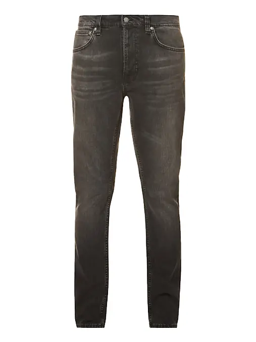 Nudie Jeans Lean Dean Slim-fit Mid-rise Tapered Jeans - Black Eyes