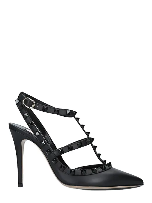 Valentino Garavani So Noir 100 Studded Leather Courts - Black/comb