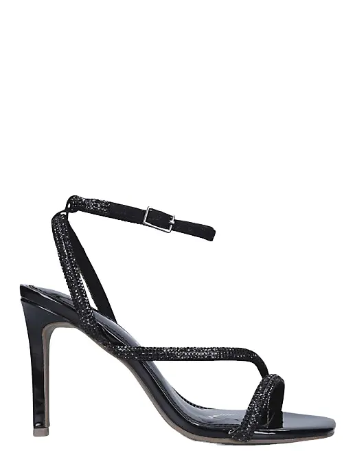 Carvela Paparazzi Heeled Rhinestone-encrusted Sandals - Black