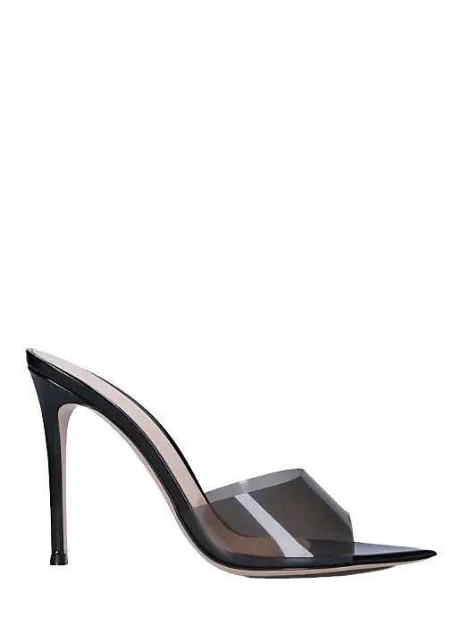 GIANVITO ROSSI Elle Leather And Pvc Heeled Mules - Black