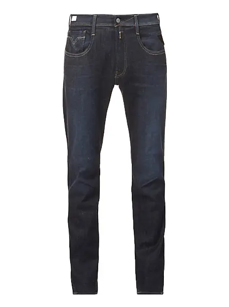 REPLAY Anbass Hyperflex Re-used Slim-fit Jeans - Dark Blue
