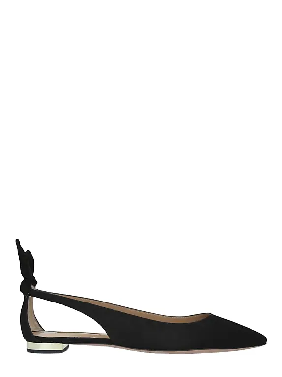 AQUAZZURA Deneuve Suede Ballet Pumps - Black