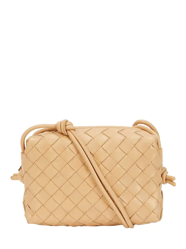 Bottega Veneta Loop Mini Intrecciato Cross-body Bag - Almond-gold