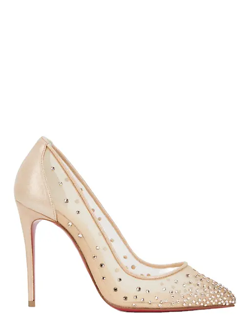 CHRISTIAN LOUBOUTIN Follies Strass 100 Pumps - Version Light Silk