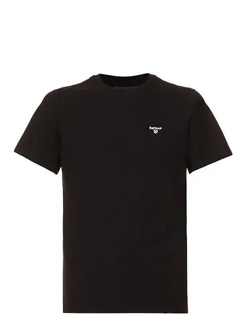 Barbour Sports Logo-embroidered Cotton-jersey T-shirt - Black