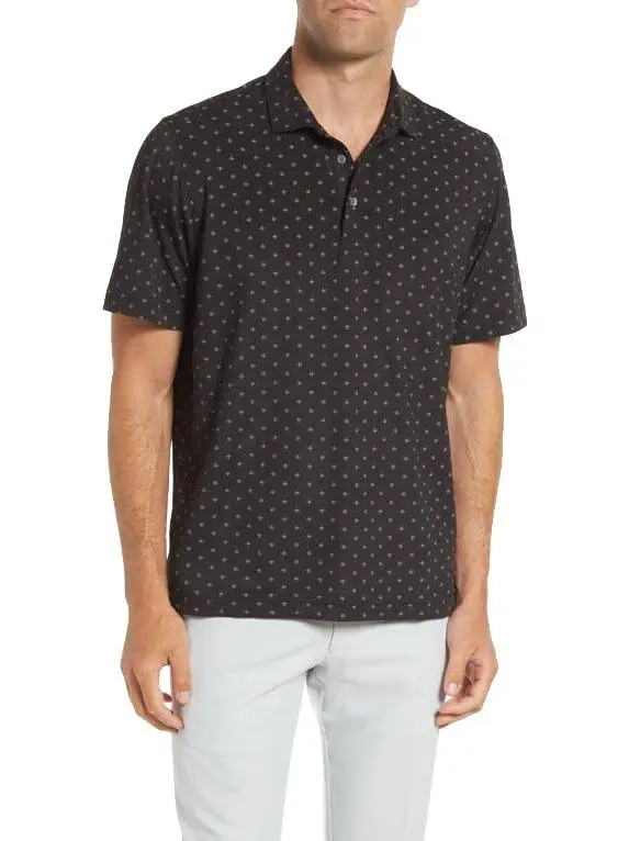 Cutter & Buck Virtue Piqué Tile Print Polo - Black