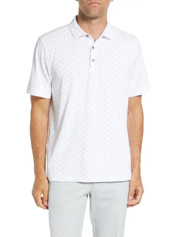 Cutter & Buck Virtue Piqué Tile Print Polo - White