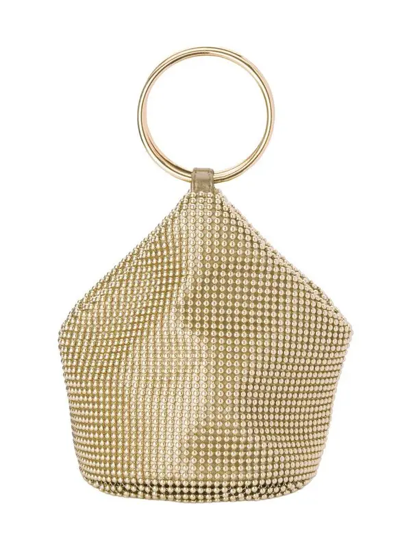 OLGA BERG Bianca Mesh Bucket Bag - Gold