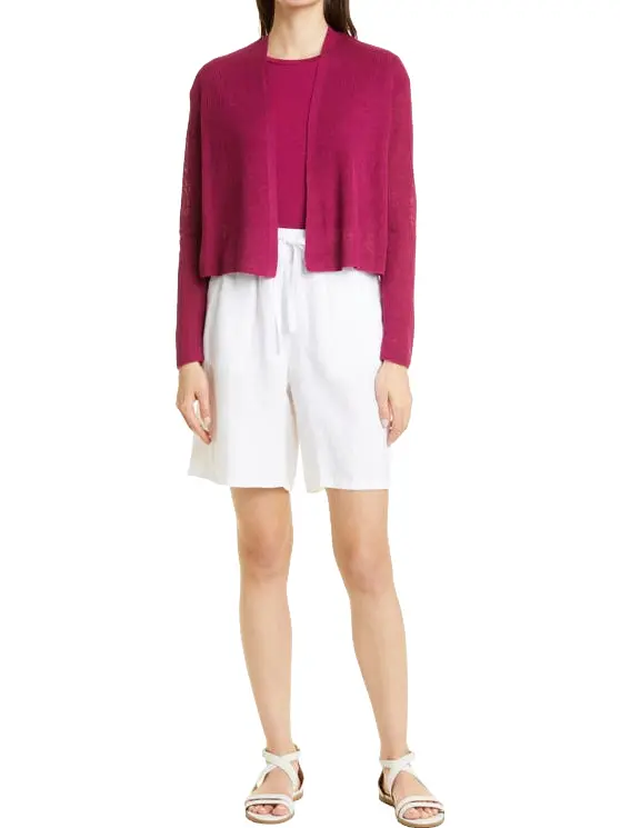 Eileen Fisher Crewneck Boxy Stretch Jersey T-shirt - Berry