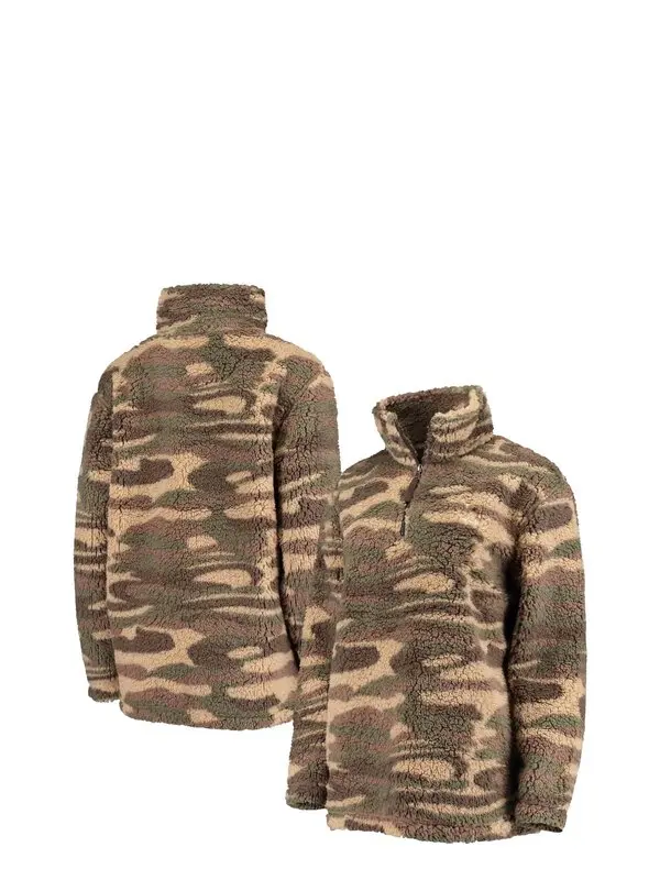 G-III 4HER BY CARL BANKS Los Angeles Dodgers Sherpa Quarter-zip Jacket - Camo