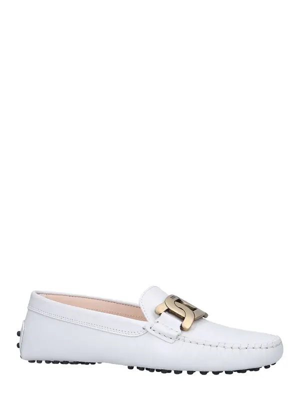 TOD'S Leather Kate Gommino Loafers - Beige